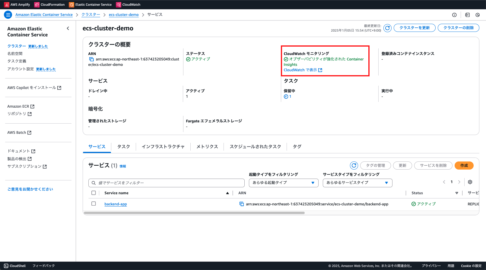 オブザーバビリティが強化されたContainer Insights on ECSを試してみた